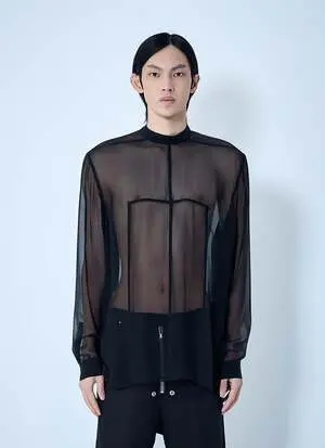 Rick Owens Sheer Panel Shirt - Black