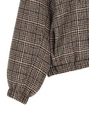 Brunello Cucinelli Sequin Check Bomber Jacket - Brown