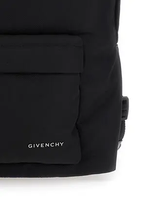 Givenchy Black Backpack With Adjustable Straps And Logo On The Front In Tech Fabric For