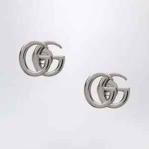 Gucci Tone Gg Marmont Brass Earrings - Silver