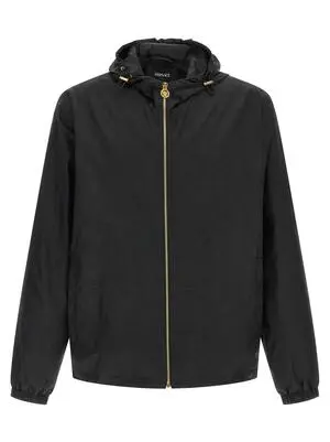 Versace Barocco' Jacquard Windbreaker - Black