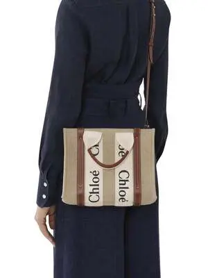 Chloé Woody Small Linen Tote Bag - Multicolor