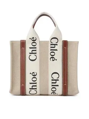 Chloé Woody Small Linen Tote Bag - Multicolor