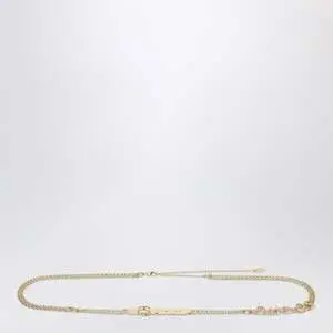 Chloé Gold-tone Belt With Logo Lettering - Silver