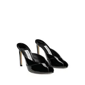 JIMMY CHOO Patent Leather Stiletto Mules - Black