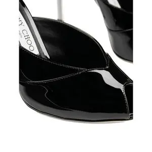 JIMMY CHOO Patent Leather Stiletto Mules - Black