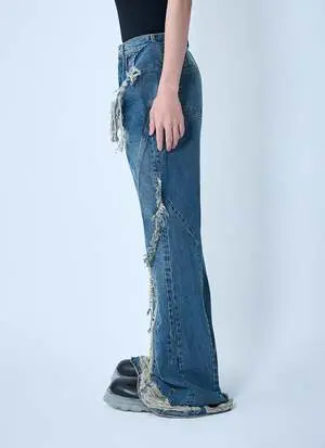 Rick Owens Slivered Bootcut Jeans