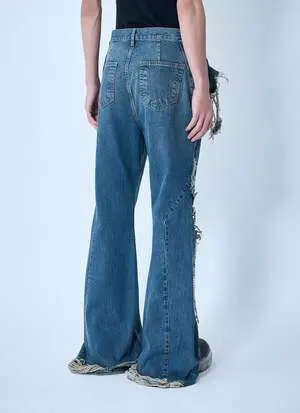 Rick Owens Slivered Bootcut Jeans
