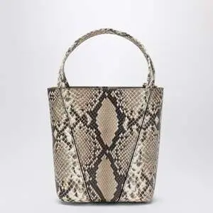 Chloé Python-effect Leather Spin Tote Bag - Cream