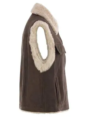 Brunello Cucinelli Sleeveless Shearling Outerwear