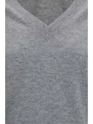 Brunello Cucinelli V-neck Cashmere Sweater - Gray