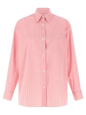 Marni Striped Cotton Blend Poplin Shirt