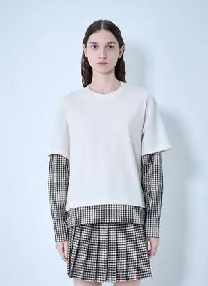 Moncler Layered Check T-shirt - White