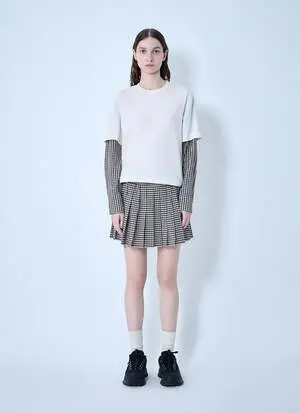 Moncler Layered Check T-shirt - White