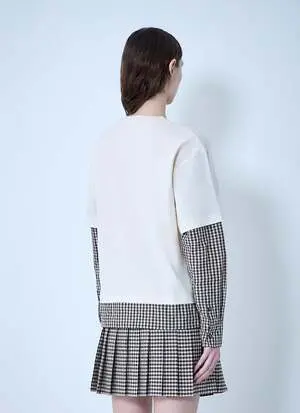Moncler Layered Check T-shirt - White