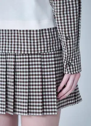 Moncler Layered Check T-shirt - White