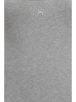 MARINE SERRE Moon Logo Ribbed Jersey Short Catsuit - Gray