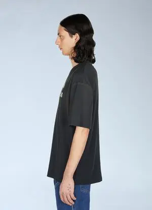Acne Studios Jersey T-shirt With Logo Print - Black