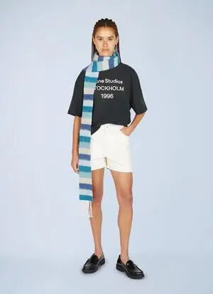 Acne Studios Jersey T-shirt With Logo Print - Black