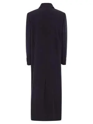 Brunello Cucinelli Long Wool Coat With Jewellery