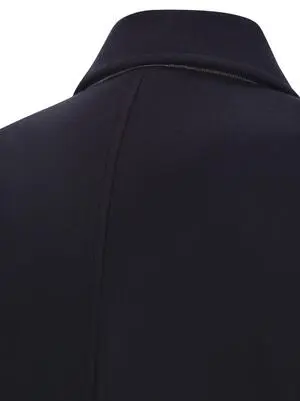 Brunello Cucinelli Long Wool Coat With Jewellery