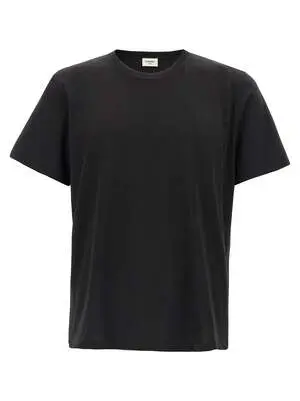Saint Laurent Cassandre' Embroidery T-shirt - Black