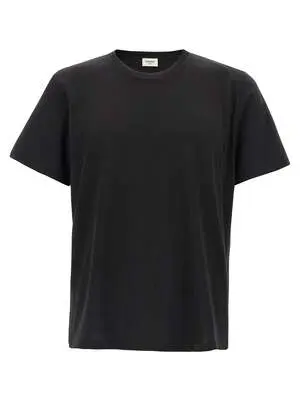 Saint Laurent Cassandre' Embroidery T-shirt - Black