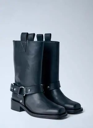 GANNI Mid Shaft Biker Boots