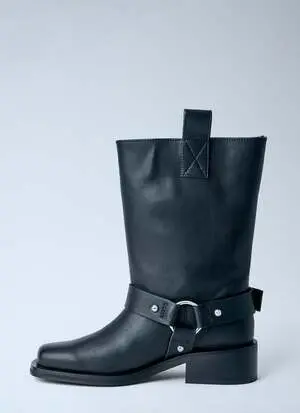 GANNI Mid Shaft Biker Boots