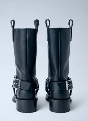 GANNI Mid Shaft Biker Boots