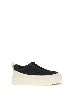 Moncler Altive Sneakers In Nubuck And Suede - Black