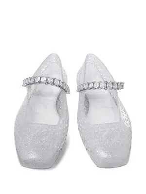 JIMMY CHOO Crystal Embellished Jelly Ballets - Multicolor