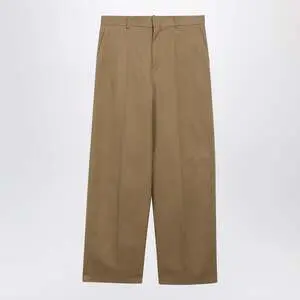 Balenciaga Wide-leg Chino Trousers In Camel Twill - Cream