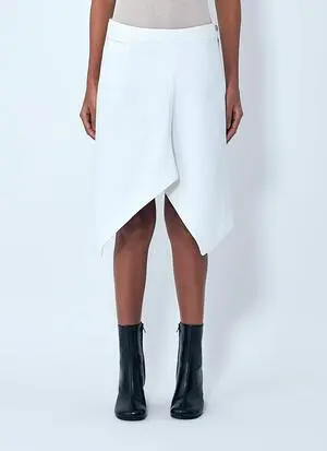LEMAIRE Asymmetric Denim Skirt - White