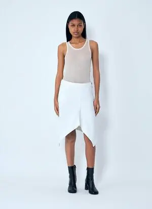 LEMAIRE Asymmetric Denim Skirt - White