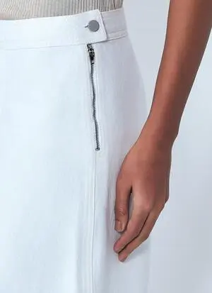 LEMAIRE Asymmetric Denim Skirt - White