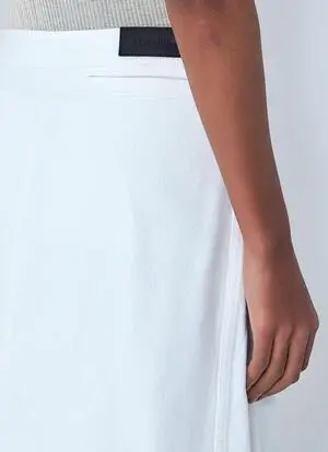 LEMAIRE Asymmetric Denim Skirt - White