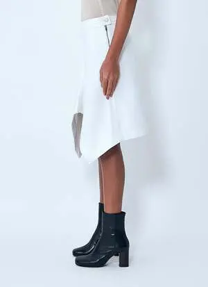 LEMAIRE Asymmetric Denim Skirt - White