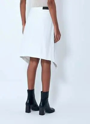 LEMAIRE Asymmetric Denim Skirt - White