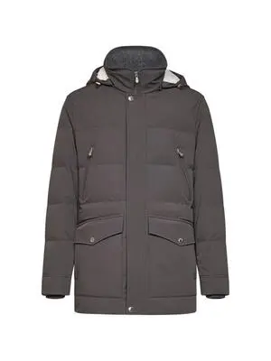Brunello Cucinelli Hooded Down Jacket - Multicolor