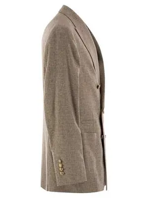 Brunello Cucinelli One-and-a-half Breasted Deconstructed Jacket In Checked Flannel