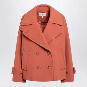 Chloé Double-breasted Short Wool Coat - Pink