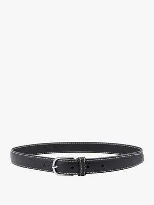 TOTEME Slim Grained Leather Belt - Black