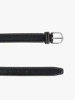 TOTEME Slim Grained Leather Belt - Black