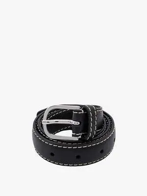 TOTEME Slim Grained Leather Belt - Black