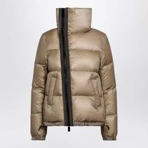 Sacai Beige Down Jacket With Asymmetrical Zip - Cream