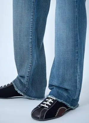 WALES BONNER Patched Slub Wide-leg Jeans