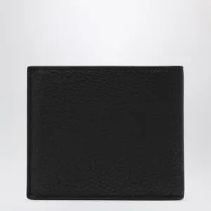 Balenciaga Grained Leather Card Holder With Logo - Black