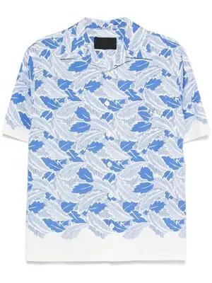 Prada Short-sleeved Printed Cotton Shirt - Multicolor
