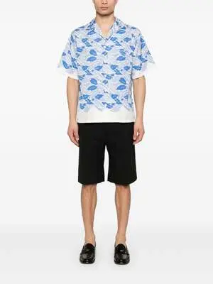 Prada Short-sleeved Printed Cotton Shirt - Multicolor